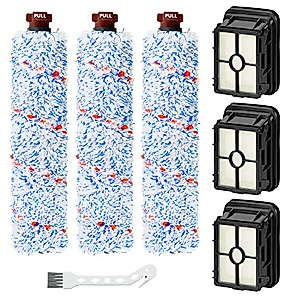 Cross Wave Replacement for Bissell CrossWave Pet Pro 1785 2306 Series Vacuum Cleaner, 3 Pack 1868 Multi-Surface Brush Rolls + 3 Pack 1866 Vacuum Filters, Compare to Part 1608684, 1608683, 160-8683