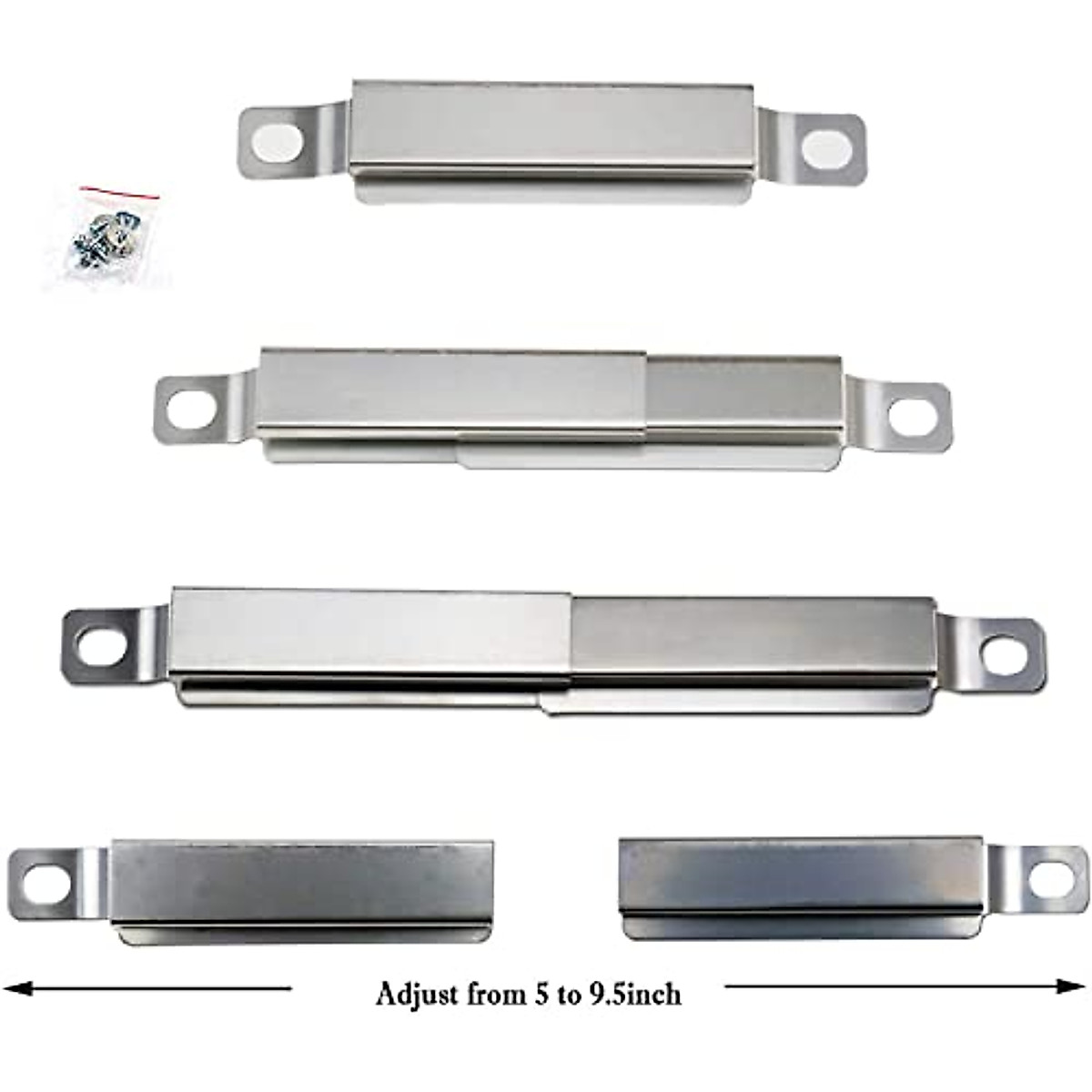 Htanch PN8531 (5-Pack) SA5491(5-Pack) 14 5/8" Heat Plate and Burner,Carryover Tubes Replacement for Charbroil 463440109, 463230515, 463230514, 463230513, 463230512, 463230511, 463230510, 463226514