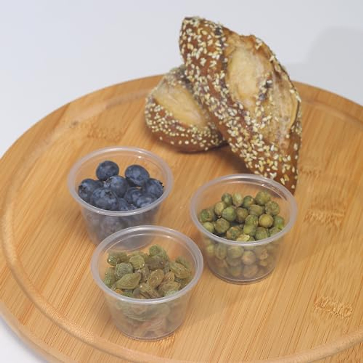 Packer Mate [150 Sets - 2 oz] Portion Cups With Lids, Jello Shot Cups With Lids, Small Plastic Containers With Lids, Plastic Sauce Cups With Lids, Disposable Condiment Cups With Lids, Souffle Cups