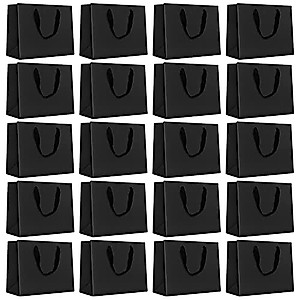 Axe Sickle Kraft Bags 12.5"x 11"x 4.5" Paper Bags with Handle Retail Wrap Bags Bulk for Merchandise Boutique Retail Bags, Party Gift Bags &Takeout Bags, Black 20 Pcs