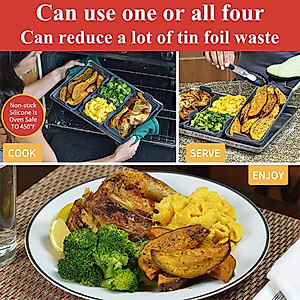 Nonstick Bakeware Set Cake Silicone Sheet Pan, Premium Baking Pan Dividers Non Stick Silicone Sheet Pan Set Suitable for Oven, Air Fryer to Simplify Cooking, Safe to Use and Easy to Clean (4 Dividers)