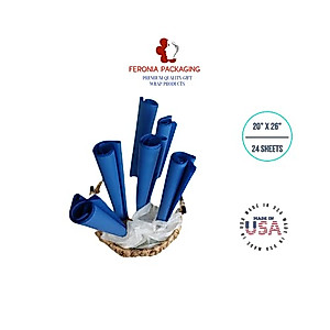 Dark Blue Tissue Paper Squares, Bulk 24 Sheets, Premium Gift Wrap and Art Supplies for Birthdays, Holidays, or Presents by Feronia packaging, Large 20 Inch x 26 Inch