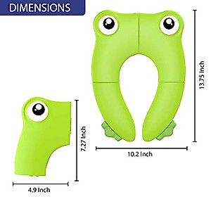 Portable Folding Large Non Slip Silionce Pads Potty Training Seat for Kids Boys & Girls, Foldable Toddlers Toilet Seat, Recyclable Potty Seat Cover for Travel