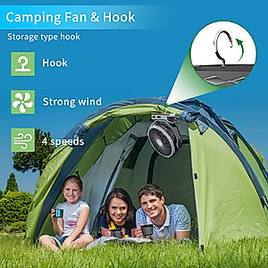 HandFan 10000mAh Upgraded Clip Fan with Charger/Clip Enhancer, 8 Inch Rechargeable Fan Portable with Sleep Timer, Battery Operated Camping Fan, for Golf Cart Travel Tent Gym Treadmill Outdoors(Black)