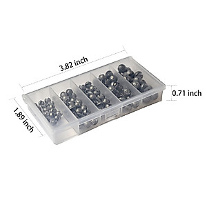Vinfutin Fishing Weights Sinkers Kit, Split Shot Fishing Weights Sinkers,100 pcs Round Removable Fishing Sinkers, 5 Sizes Fishing Sinkers Tackle Box