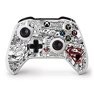 Skinit Decal Gaming Skin compatible with Xbox One S Controller - Officially Licensed Warner Bros Superman Comic Logo in Red Design