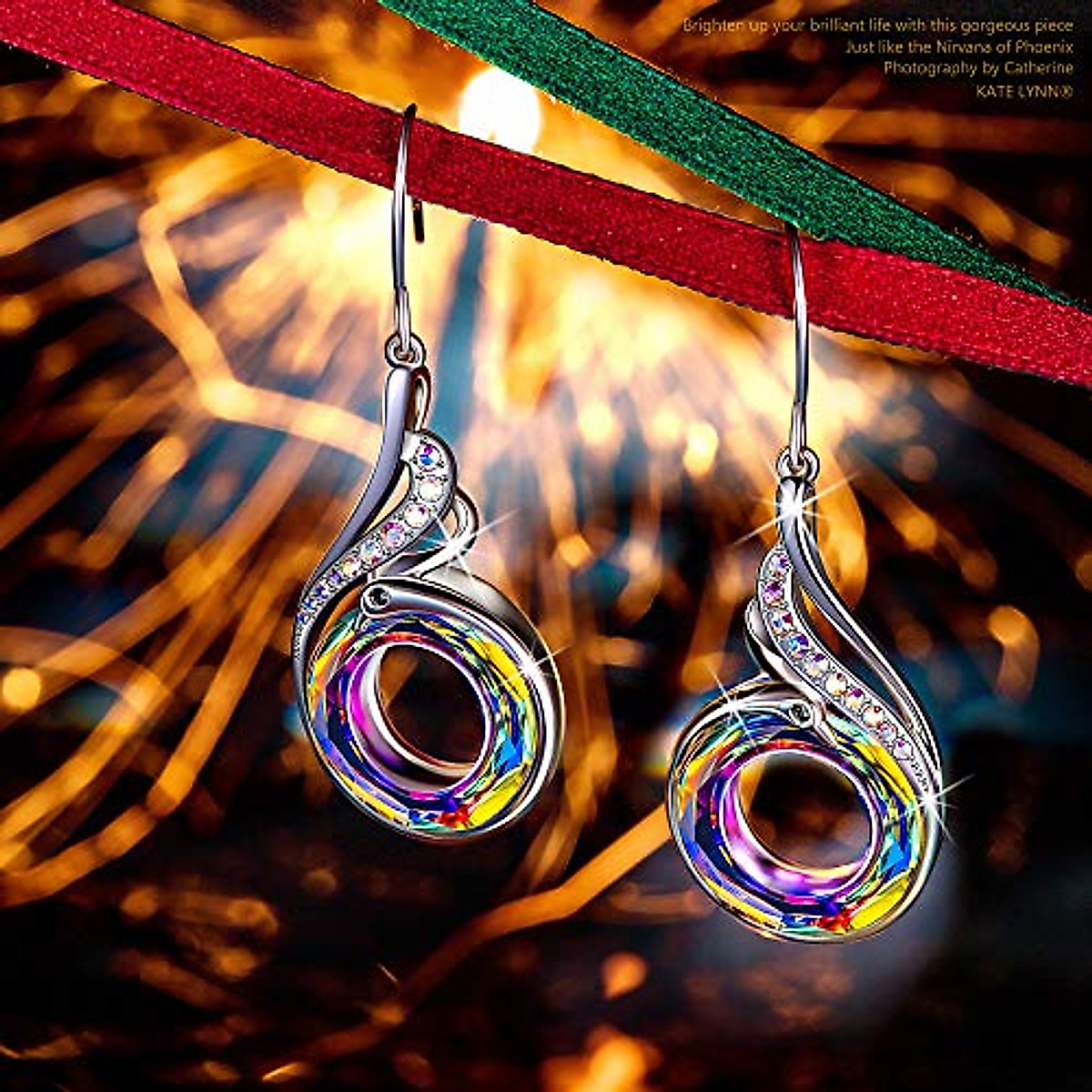 Nickel,Kate Lynn Phoenix Earrings for Women, Christmas Birthday Gifts for Women, Jewelry for Women Crystal Earring, Xmas Bday Gifts for Women Mom Grandma Wife Girlfriend Daughter Best Friend