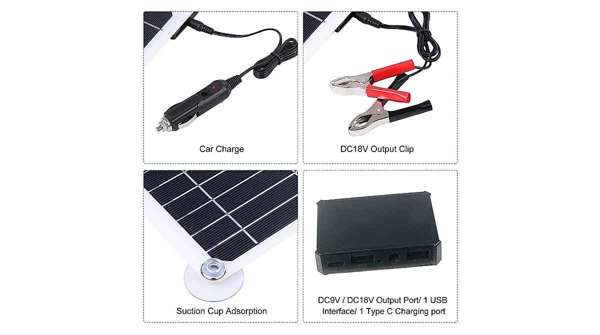 Jinyi 20W Solar Panel Charger Kit for RV & Off-Grid