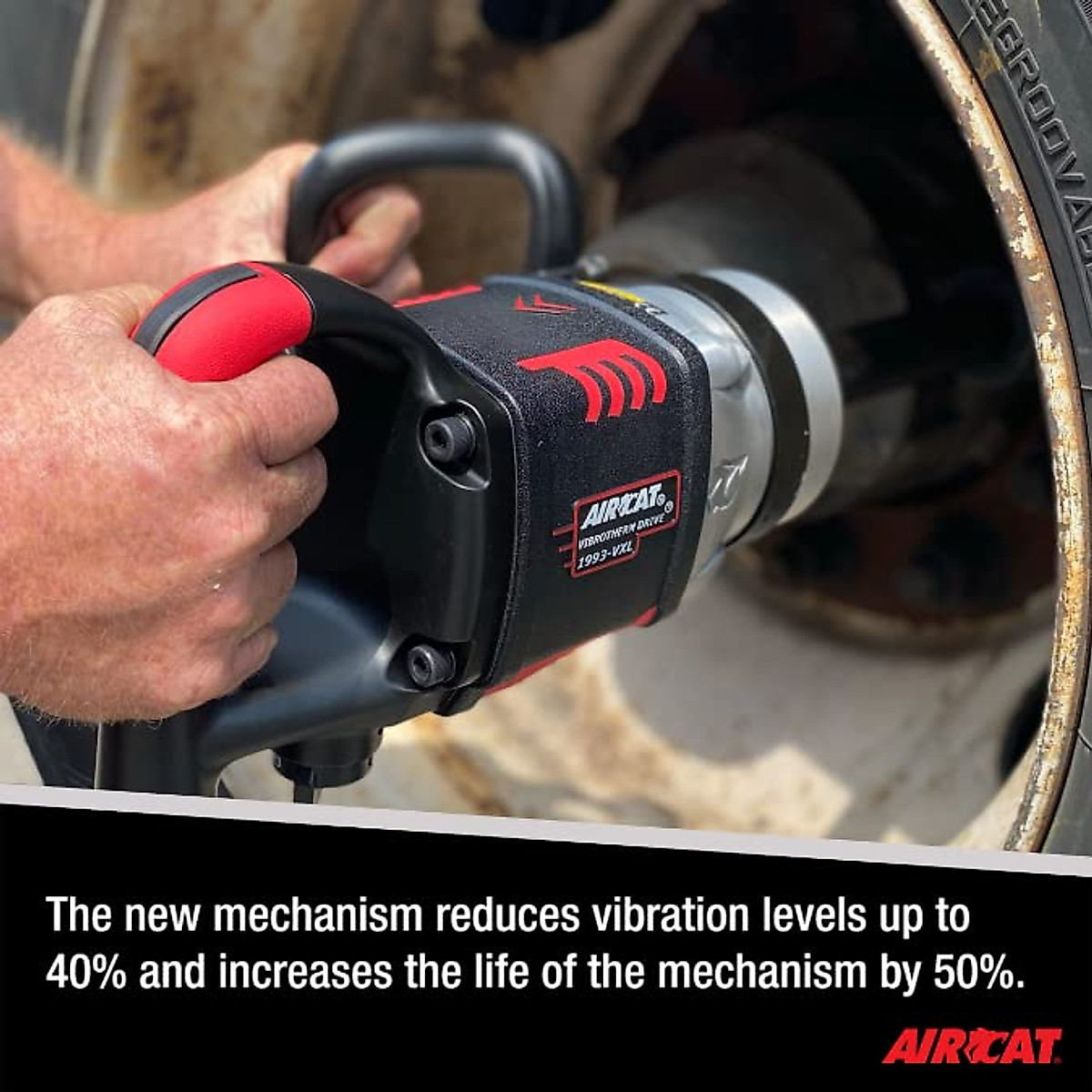 AIRCAT Pneumatic Tools 1993-VXL: 1-Inch Vibrotherm Drive Composite Straight Impact Wrench 2,300 ft-lbs - 7-Inch Extended Anvil