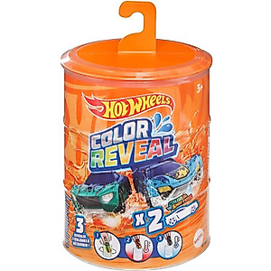 Hot Wheels 2022 Color Reveal Canisters with 2 Surprise Cars Each Bundle of 3 Packs