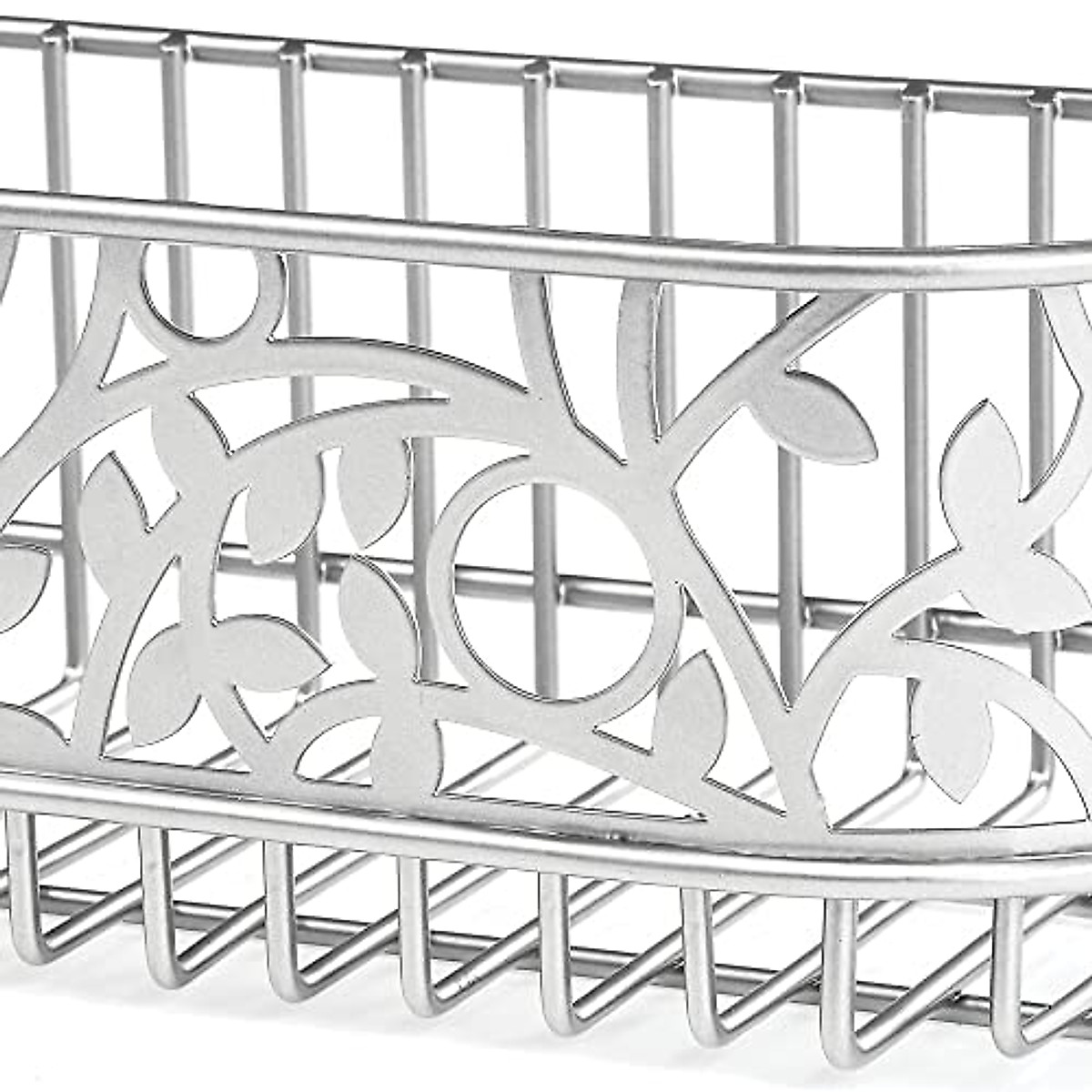 mDesign Steel Wall Mount Hair Dryer Holder, Styling Tool Storage Organizer Basket for Bathroom - Holds Hair Dryer, Flat Iron, Curling Wand, Hair Straighteners, Brushes - Arbor Collection - Chrome