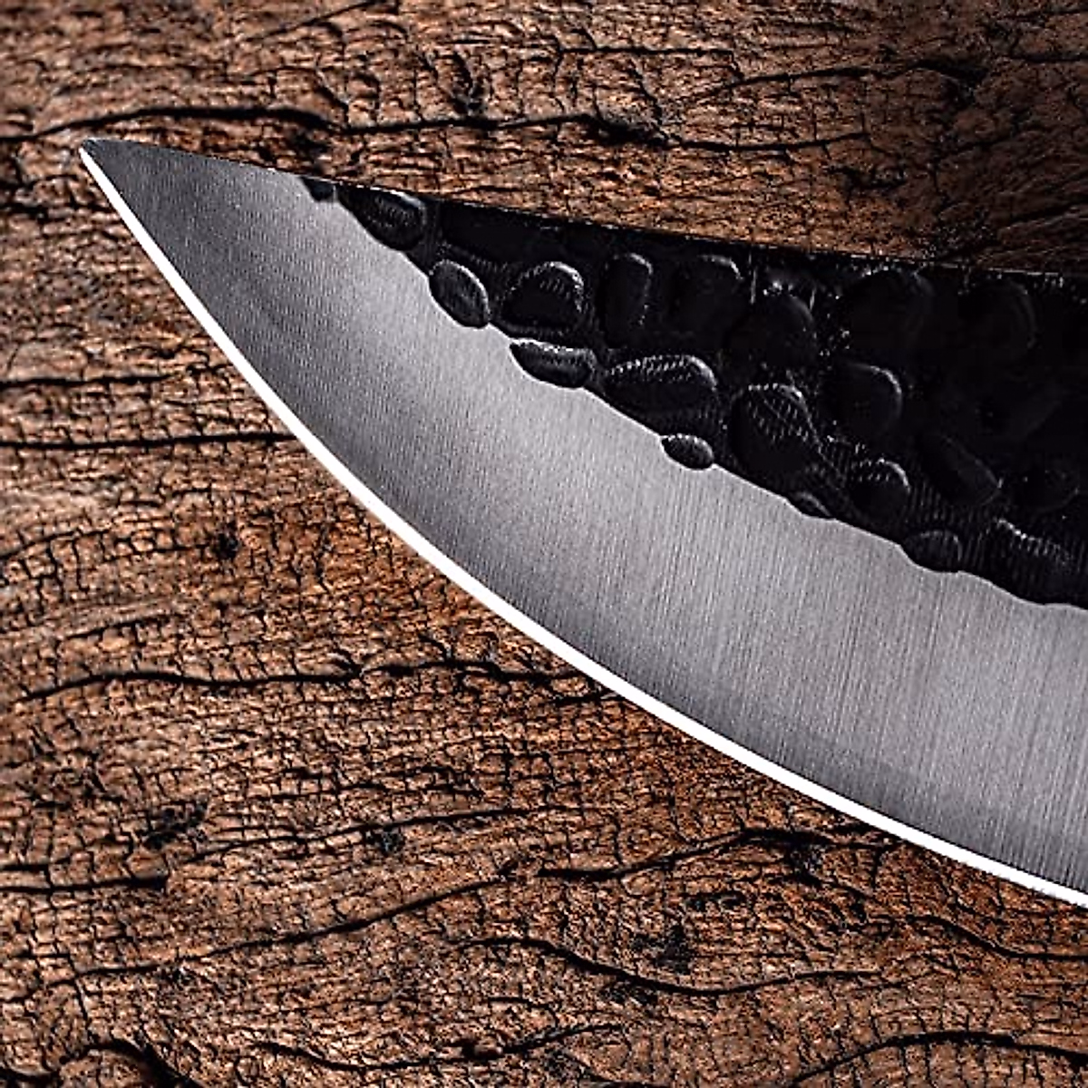 OYEZI Viking Knives Forged Butcher Knife 6'' High Clad Steel Boning Hunting Camping Tool Handmade Meat Cleaver with Leather Cover