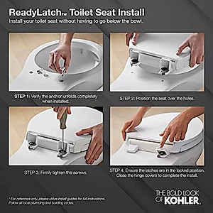 Kohler K24495-A-96 Border Elongated Closed-Front Toilet Seat with Soft Close and Quick Release Biscuit