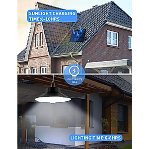 Solar Shed Lights Outdoor Indoor,Led Dusk to Dawn Battery Powered Pendant Lights with Remote Control 4 Modes(Timer Lighting|Auto-On|5 Dimmable|Daytime-On) Waterproof Ip65 for Gazebo Porch Hanging