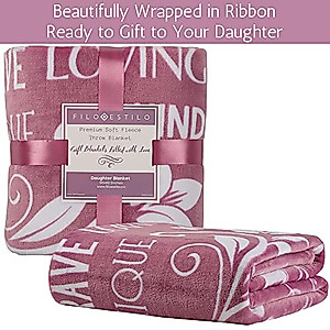 FILO ESTILO Daughter Fleece Blanket Package - Two Quality 320gsm Fleece Blankets for Daughter in Color Teal & Pink