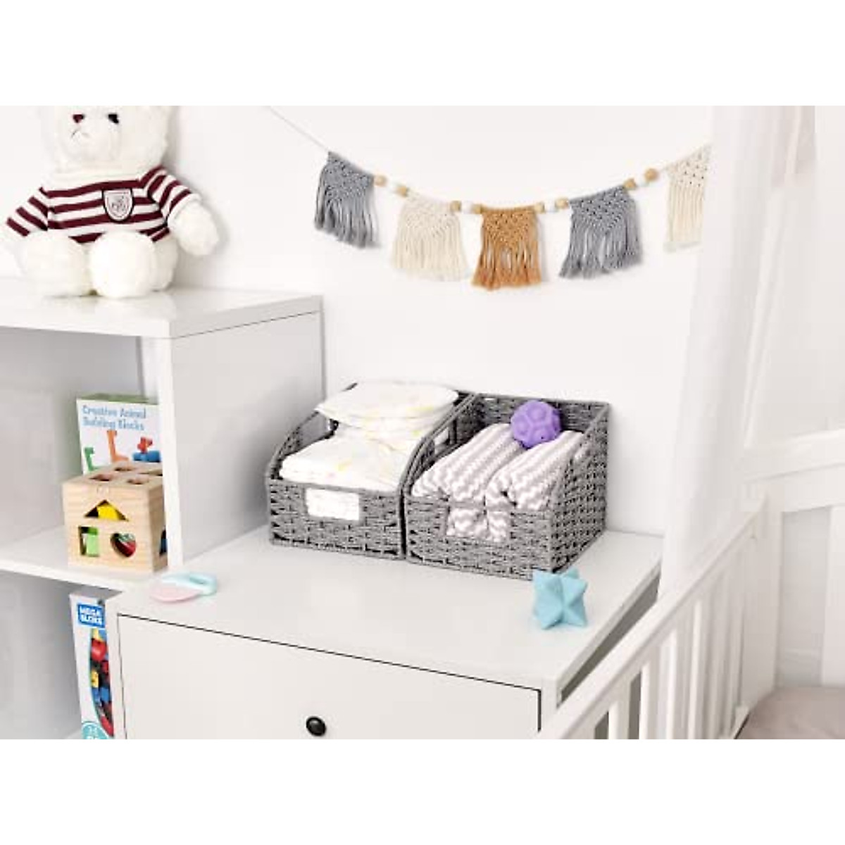 StorageWorks Round Paper Rope Storage Baskets