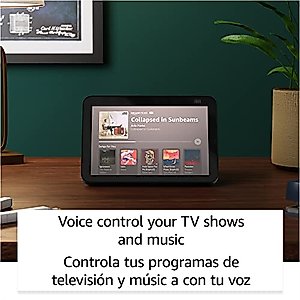 Echo Show 8 (2nd Gen, 2021 release) | International Version with EU Power Adaptor | HD smart display with Alexa and 13 MP camera | Charcoal