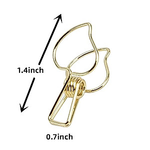 Clothes Drying Clip, 20Pcs Multifunctional Strong Hollow Spring Clip Clothes Pins for Outdoor Clothesline Home Kitchen Travel Office Decor(Gold)