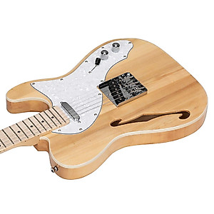 Bysesion Semi-Hollow Electric Guitar F Hole SS Pickups Maple Fingerboard White Pearl Pickguard Log Color