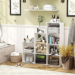 HOMEYFINE Shoe Racks, Portable Shoe Storage Organizers, Modular Cabinet Cube for Space Saving, Shelves for Shoes Boots Slippers, White(3/7)