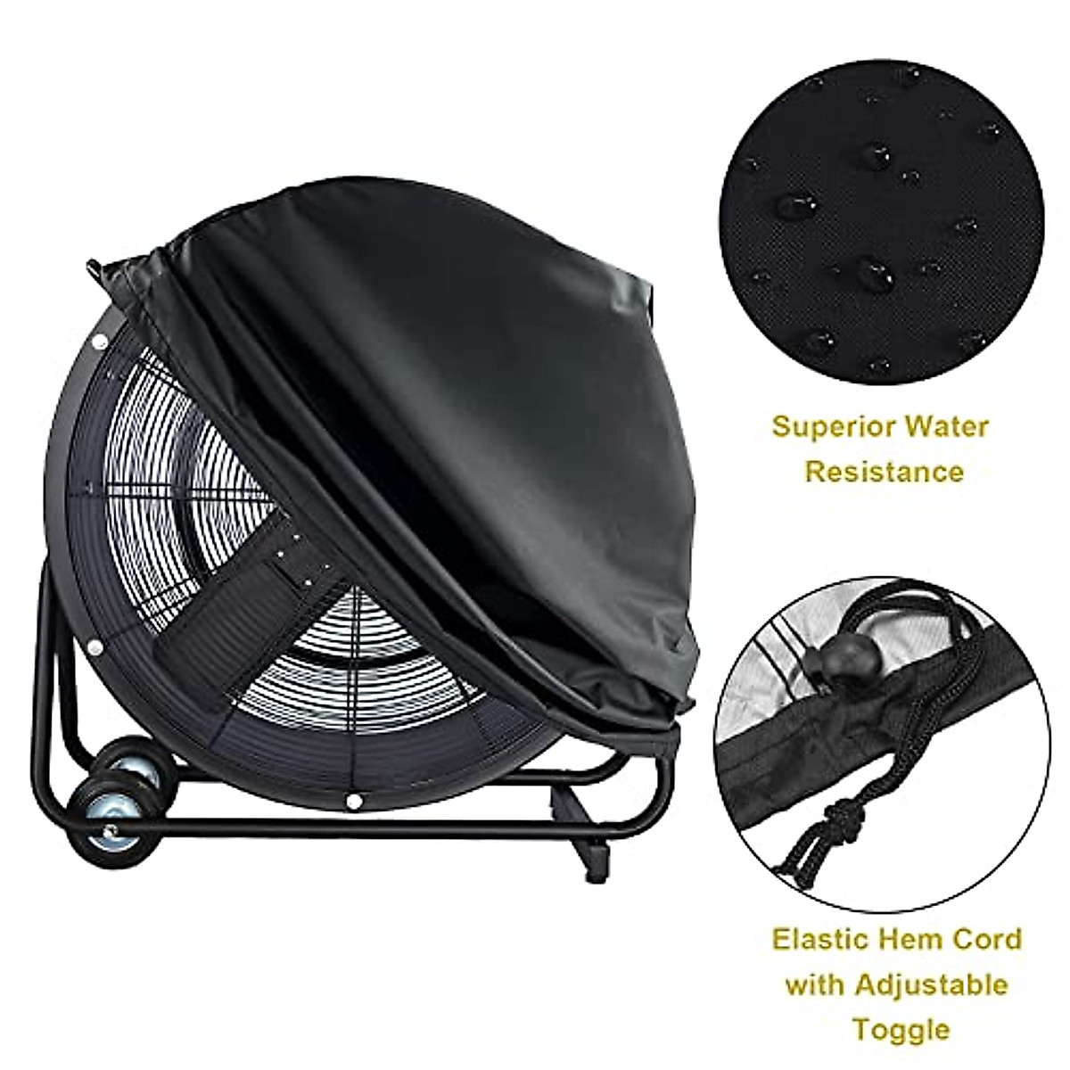 Aucovely 1PCS Outdoor Industrial Fan Cover Waterproof Dustproof 42" Fan Cover Protective Cover Fan Accessories Fan Guard Blower Cover (47x21.5x46 inch)