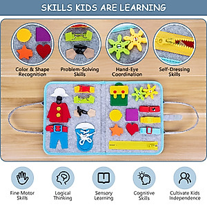 Busy Board Montessori Toys for Toddler Baby Toys Sensory Toys for Autistic Children Fine Motor Skills Baby Activity Center Toddler Activities Airplane Toy Toddler Travel Toys