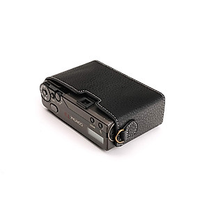 Contax T3 Case, BolinUS Handmade Genuine Real Leather Half Camera Case Bag Cover for Contax T3 Camera with Hand Strap (Black)