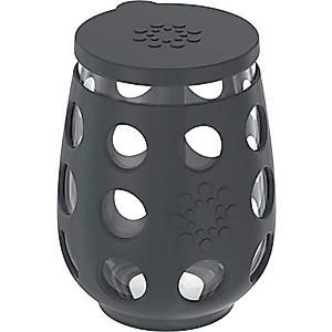 Lifefactory Wine Glass with Wine Covers and Protective Silicone Sleeve, 4 Count (Pack of 1), Carbon, Dusty Purple, Aqua Teal, Stone Gray