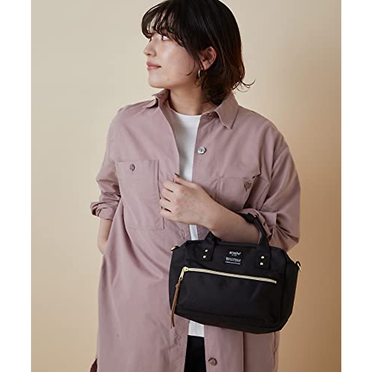 anello(アネロ) 2-Way Mini Boston Bag, NVY