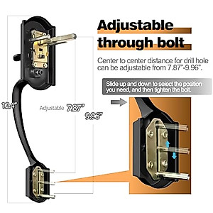 YYTDZSW Front Door Handle, Exterior Door Handle，Entry Door Handle with Reversible Lever, Adjustable Door Handle，Interior Door Handle, Black Door Handle, Oil Rubbed Bronze