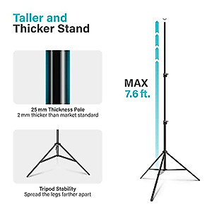 Julius Studio 10.1 ft. Extra Wide & 7.6 ft. Tall (122 x 91 inch) Backdrop Stand, Background Support Equipment, Great fit for 10 ft. Screens, Complete Accessory Kit for Photo Video Studio, JSAG283