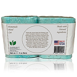 Amish Farms Natural Body Scrub Soap Bar With Exfoliating Missouri River Sand (2 Bars) Made in USA, Homemade, Handcut, Vegan - Moisturizing Face & Body Exfoliating Bar Soap for Sensitive Skin