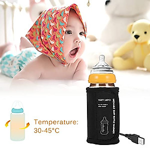 Car Baby Bottle Warmer, Sunsbell Portable Travel Milk Bottle Constant Temperature Feeding Bottle with Temperature Display Portable Baby Bottle Warmer for Travel Camping