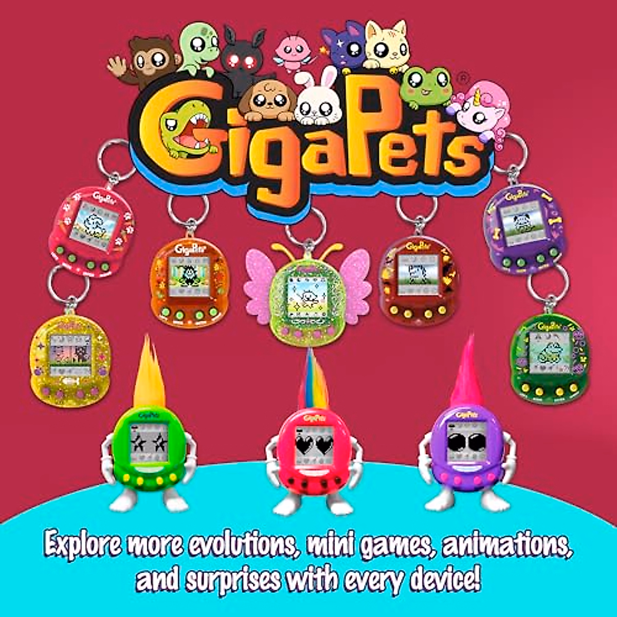 Giga Pet Virtual Pet for Kids Ages 5 and Up, 90s Throwback, 2-in-1 T-Rex Dinosaur | Upgraded Collector’s Edition | Kids Learn to Take Care of a Pet