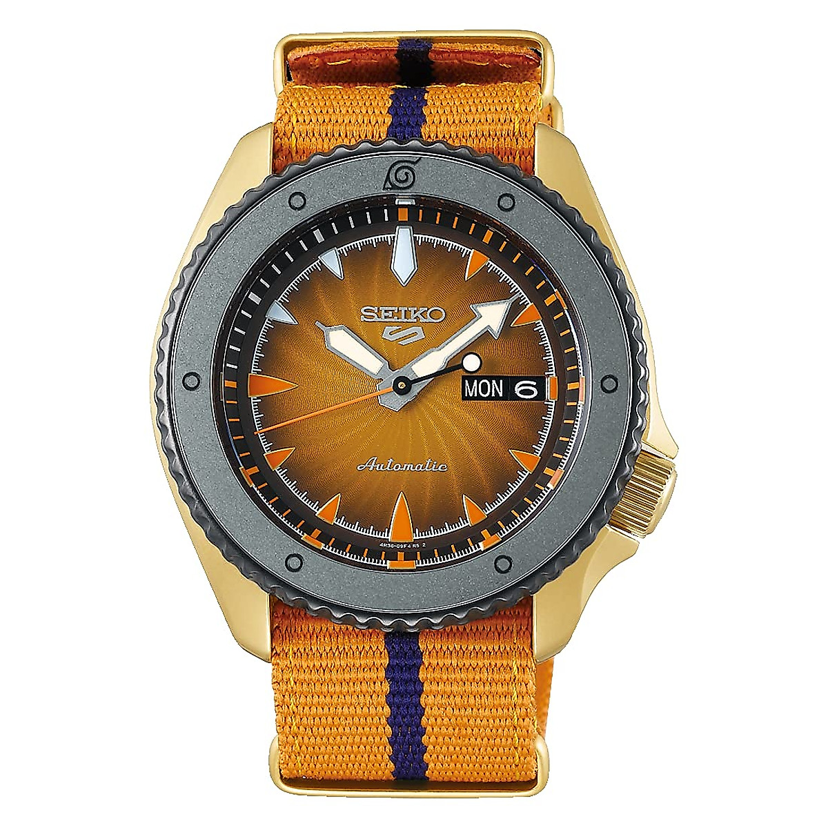 Seiko 5 Sports Boruto & Naruto Automatic Orange Dial Watch SRPF70K1
