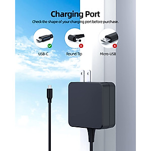 45W USB Type C AC Charger Fit for Asus Chromebook Flip C434TA C434T C434 C433TA C433T C433 C436FA C436F C436 C214MA C214M C214 Adapter Power Supply Cord