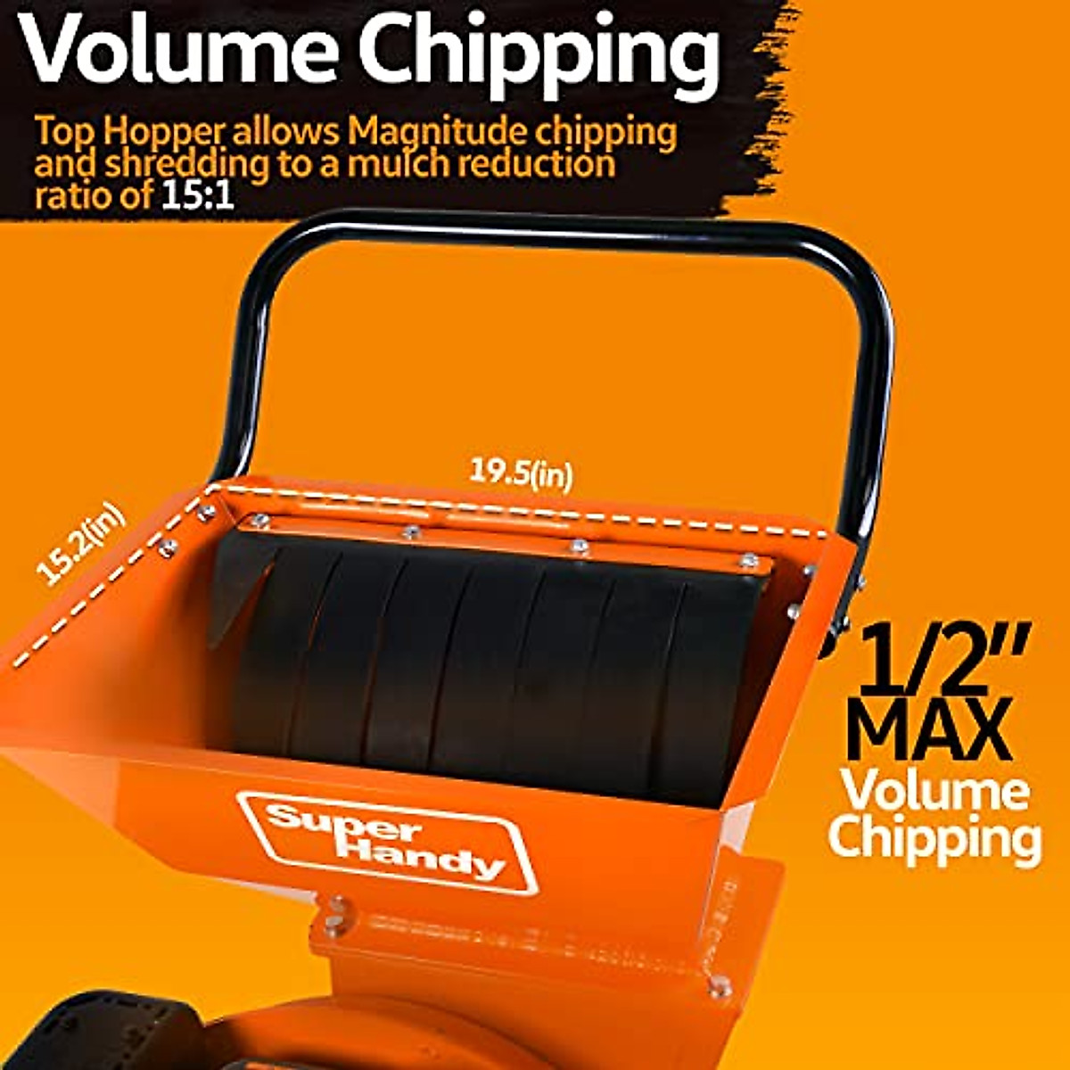 SuperHandy Wood Chipper Shredder Mulcher Ultra Heavy Duty 7HP 3 in 1 Multi-Function 3" Inch Max Capacity (Amazon Exclusive)