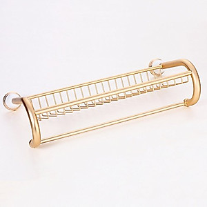 OMOONS European-Style Aluminum-Magnesium Alloy Towel Rack Wall Mounted Bathroom Fittings Towel Shelf/Gold