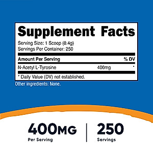 Nutricost Pure N-Acetyl L-Tyrosine (NALT) Powder 100 Grams