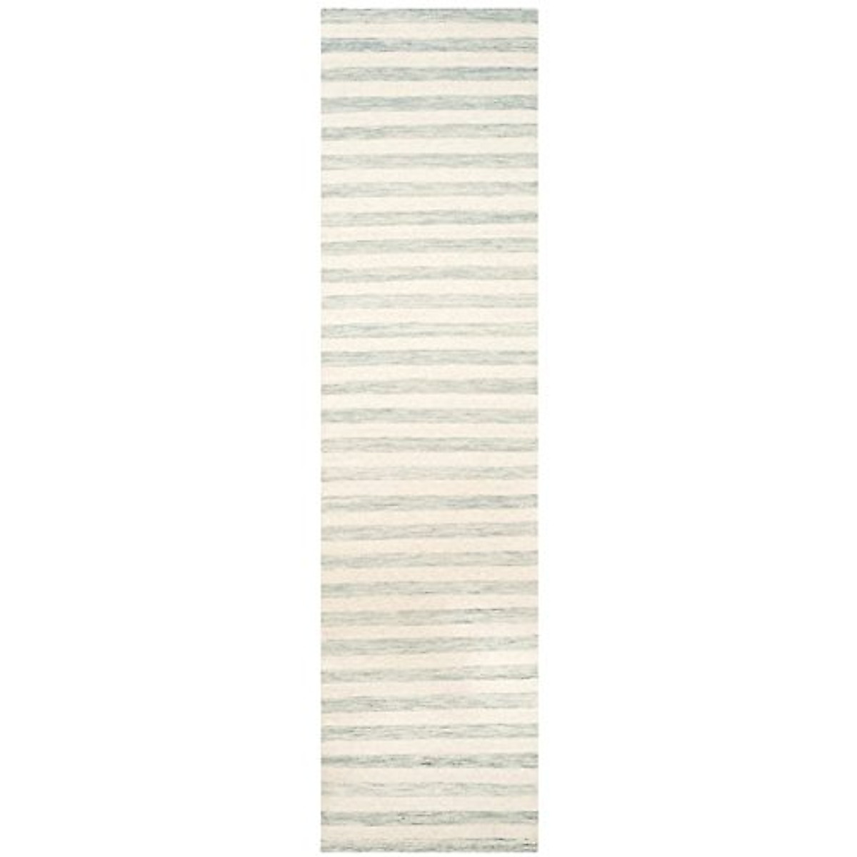 SAFAVIEH Dhurries Collection 2'6" x 10' Light Blue/Ivory DHU575G Handmade Flatweave Premium Wool Runner Rug