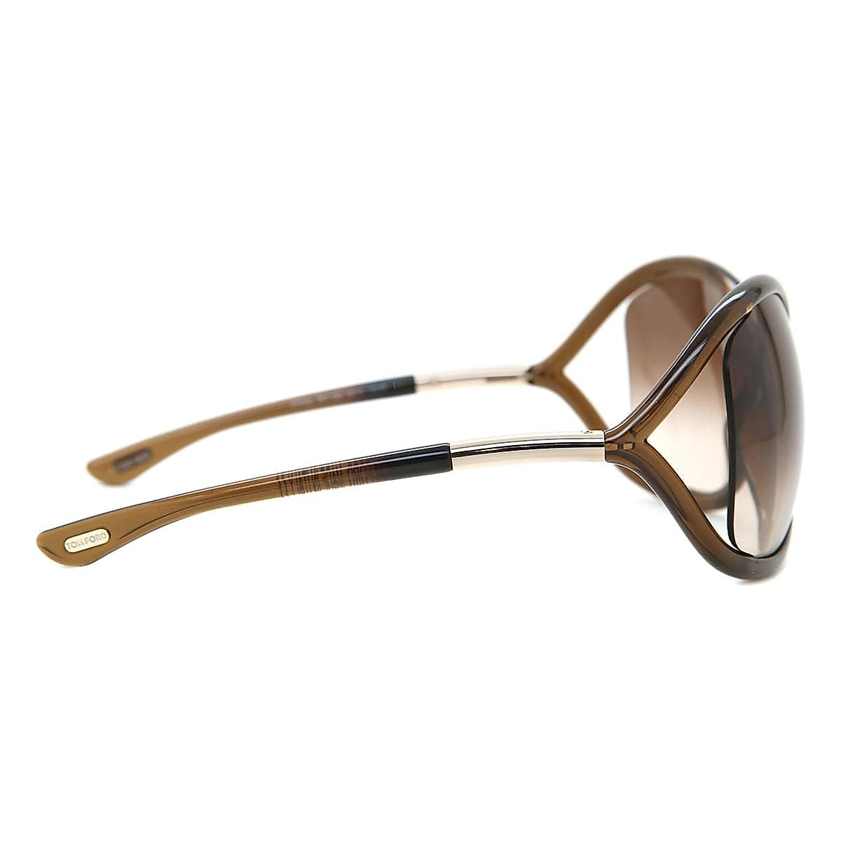 Tom Ford Sunglasses - Whitney / Frame: Transparent Dark Brown/Rose Gold Metal Lens: Brown Gradient