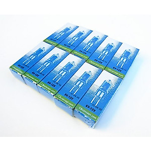 CBconcept - 10 Bulbs - 12V 75 Watts, Frosted, AC/DC JC T3 G6.35 Bi-Pin 75W Halogen Light Bulb, Accent Lighting, Chandelier, Puck Light, Microwave, Range, RV, Landscape Lighting - Designed in CA