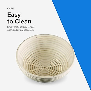 Frieling USA Brotform Round Bread Rising Basket and Liner, 8.5-Inch