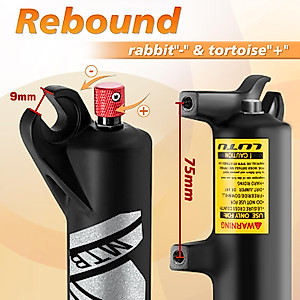 【US STOCK】 LUTU 26/27.5/29 Air MTB Suspension Fork, Rebound Adjust Straight Tube 28.6mm QR 9mm Travel 120mm Manual/Crown Lockout Mountain Bike Forks, Ultralight Gas Shock XC Bicycle (Black, 27.5)