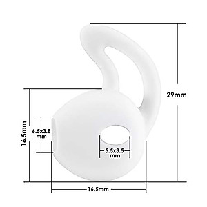 D & K Exclusives Ear Hook Covers for Earbud Headphones, Noise Isolation Anti-Slip Silicone Earbuds/Ear Plug Tips 3 Pair Cover Tips Accessories Compatible Headset MNHF2AM/A (White 6PCS)