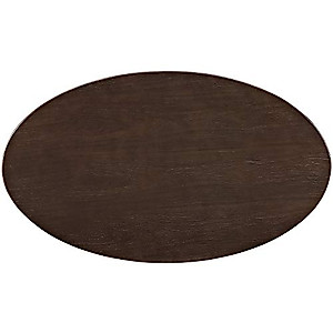 Modway Lippa 48" Mid-Century Modern Dining Table with Oval Top in Walnut