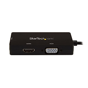 StarTech.com 4K USB C to HDMI, VGA & DVI Multi Port Video Display Adapter for Mac / Windows Laptop & Monitor (CDPVGDVHDBP)