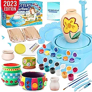 Insnug Kids Pottery Wheel Kit - Complete Pottery Wheel and Painting Kit for Beginners with Modeling Clay, Sculpting Clay and Sculpting Tools, Arts & Crafts, Craft Kits for Kids Age 8-12, 9-12