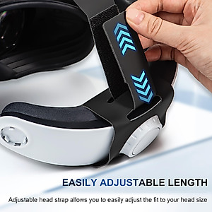Adjustable Head Strap for PlayStation VR2, Double-Sided PU Soft PS VR2 Strap, Enhanced Comfort for VR2 Headset, Lightweight Reduce Head Pressure Accessories for PS5 VR2