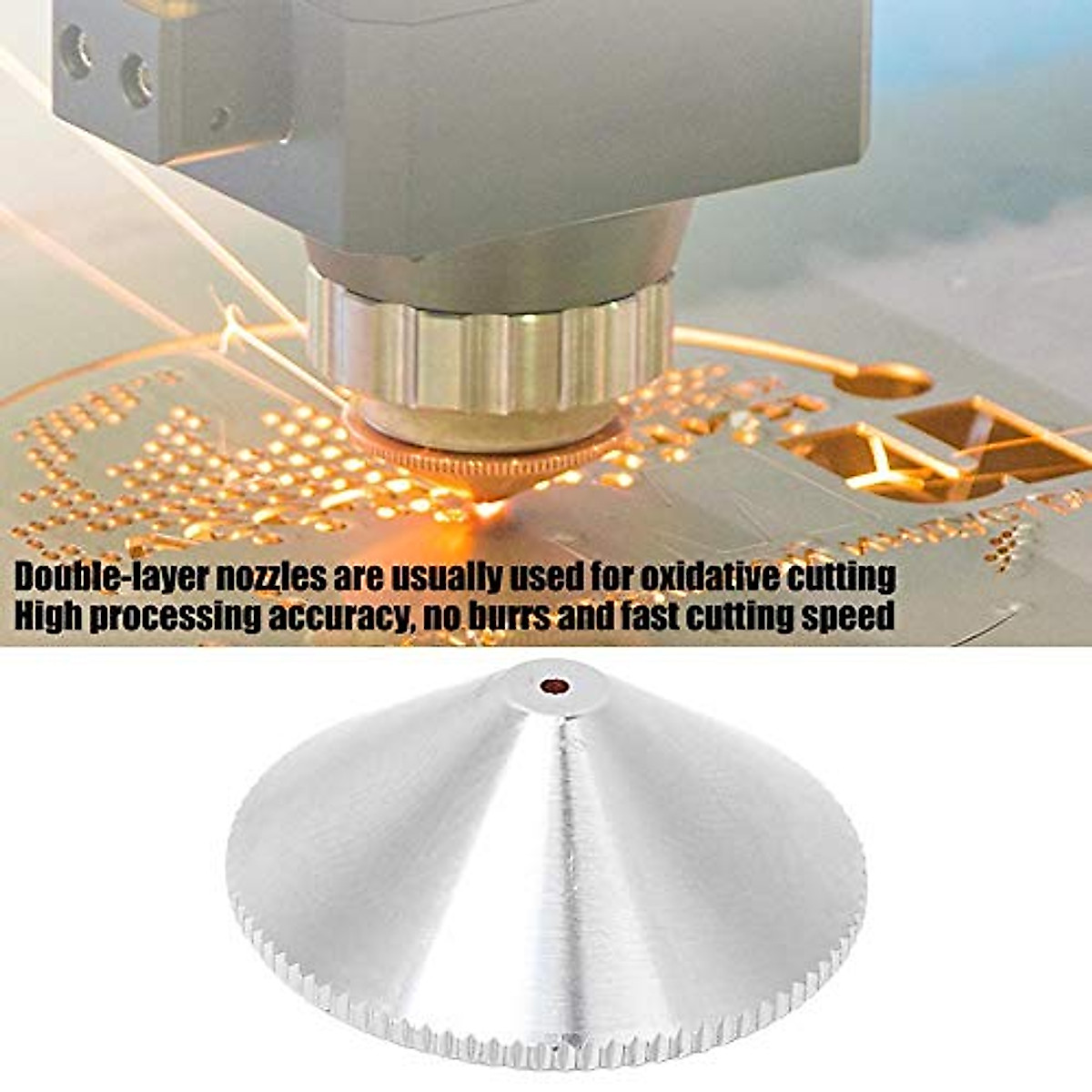 Double Layer Laser Nozzle Brass Laser Cutting Nozzles Layer Dia for Fiber Laser Cutting Engraving Machine 1.0/1.2mm (1.2mm)